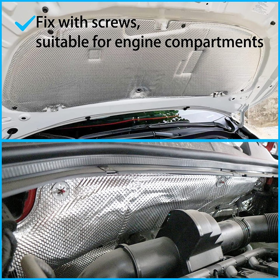 Embossed Aluminium Fit Car Exhaust Heat Shield Kit, 28'' x 20'' 1800F ...