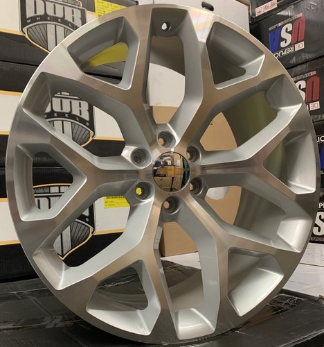 22” SNOWFLAKE Silver Machine WHEELS Yukon Sierra Tahoe Silverado ...