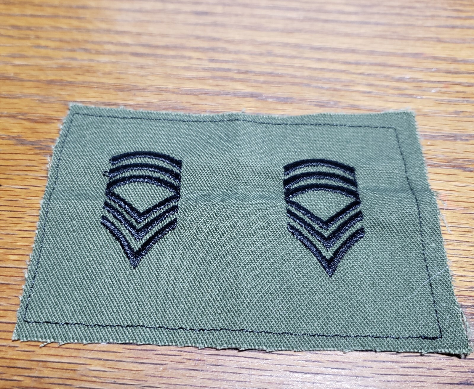 Master Sergeant MSG E-8 OD Green/Black Rank Patch Vietnam War US ARMY # ...