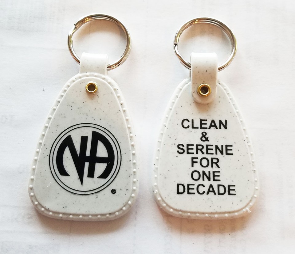 NARCOTICS ANONYMOUS - NA -1 DECADE - GRANITE KEY TAG - 10+ yr clean | eBay
