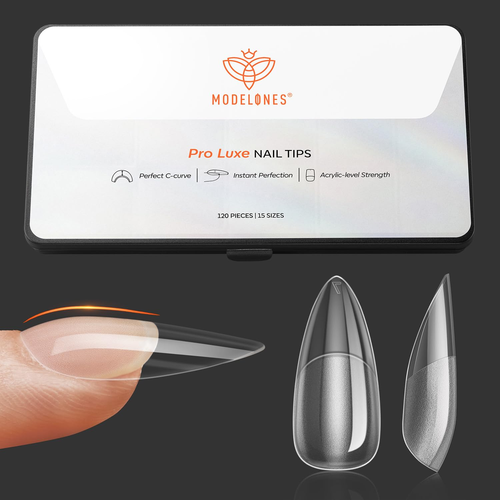 Pro Luxe Instant Nail Apex Tips 15 Sizes, Medium Almond Gel X Nail Tips ...