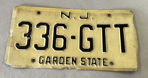 NEW JERSEY GARDEN STATE LICENSE PLATE 336-GTT YELLOW AND BLACK | eBay