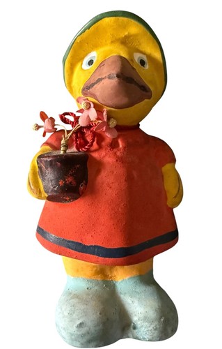 Rare Vintage Antique Easter Odd DUCK Plaster Mache CANDY CONTAINER ...