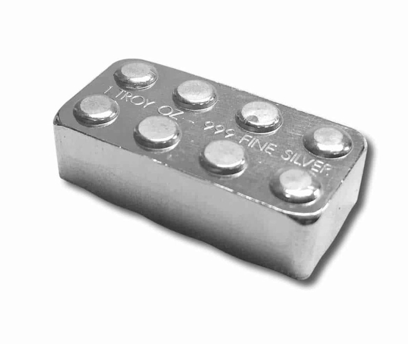 Lot 2 x 1 oz Silver Lego Building Block Pure Silver .999 Bullion ...