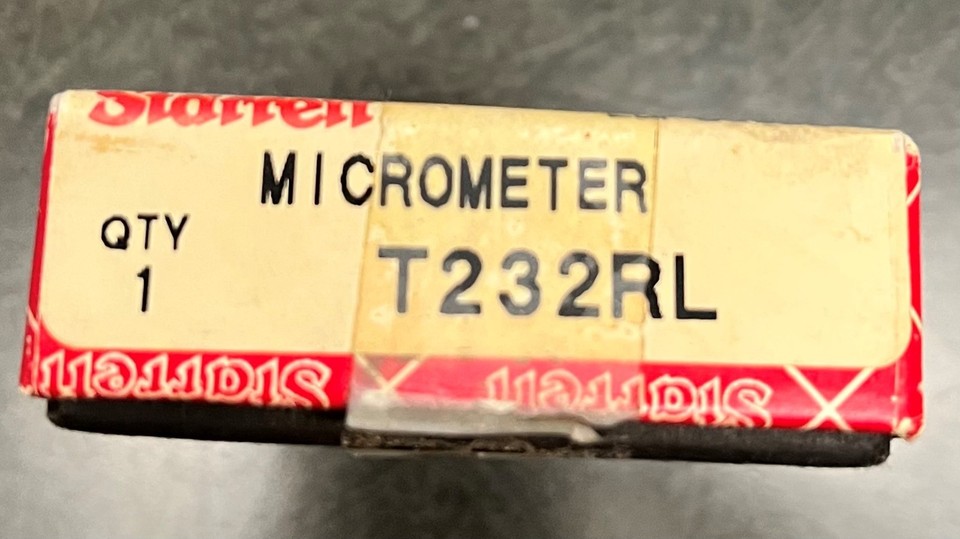 Starrett Micrometer Caliper No. 232 in Original Box T232RL 50953 USA ...