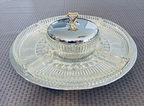 Vtg Kromex Lazy Susan Condiment Charcuterie Dip Serving Dish MCM 7 Pc ...