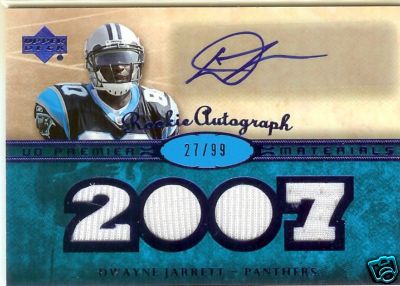 2007 UD PREMIER ROOKIE Autograph Jersey DWAYNE JARRETT Panthers | eBay
