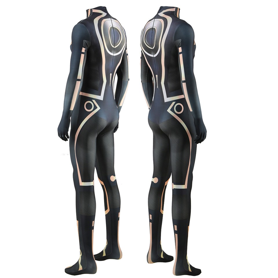 Adult Kids Tron Legacy Cosplay Bodysuit Sam Flynn Jumpsuit Cos Costume ...