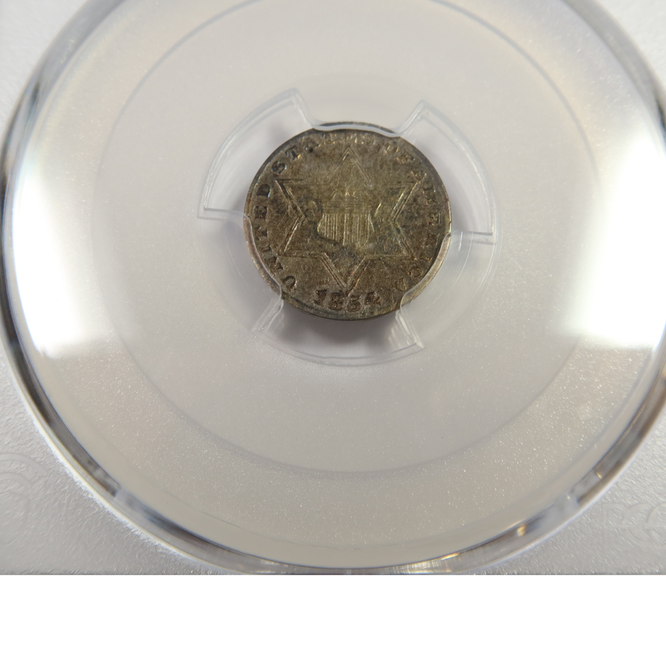 1854 P PCGS VF Detail - 3 Cent Three Cent Silver Trime - 3c US Coin ...