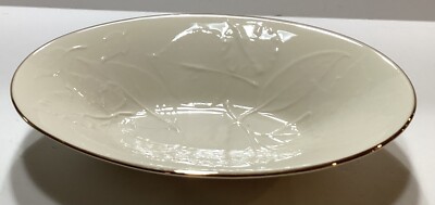 Lenox Natures Impressions Oval Bowl Raised Leaves Gold Trim | eBay