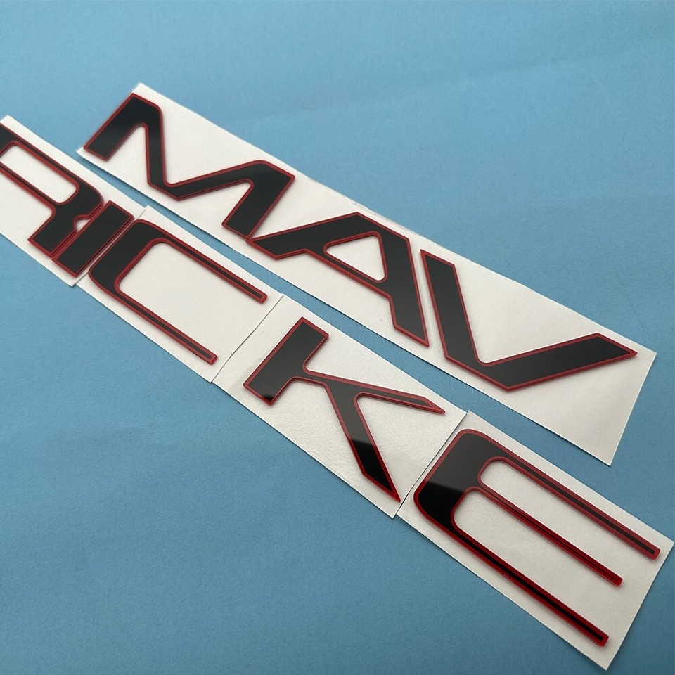 3D Black Red Outline Rear Tailgate Insert Letters Emblems For 2022-2024 ...