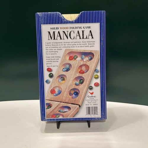 Mancala Game Solid Birchwood Folding Board Colorful Pieces, Metal ...