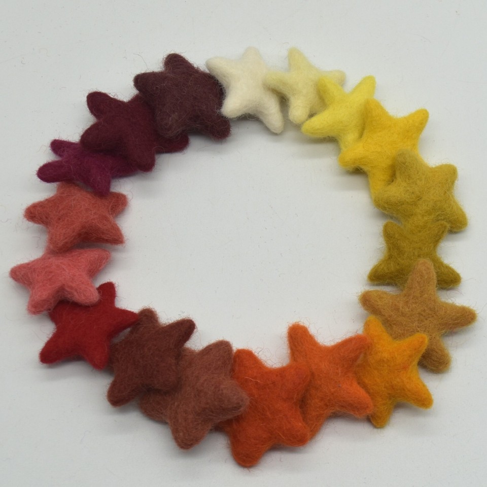 100% Wool Felt Stars - Handmade - Felted Stars - Assorted Colours | eBay