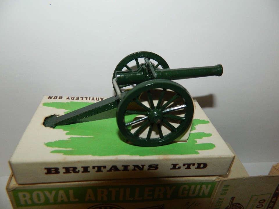 VINTAGE BRITAINS LEAD SOLDIERS ROYAL ARTILLERY GUN 9700 CANNON MIB ...