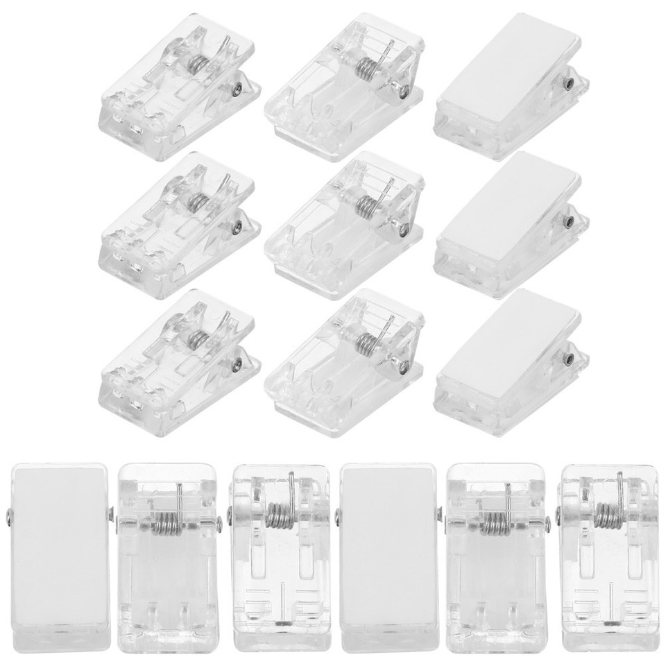 30Pcs Clear Self-Adhesive Clips Sticky Photo Clips Posters Badges name ...