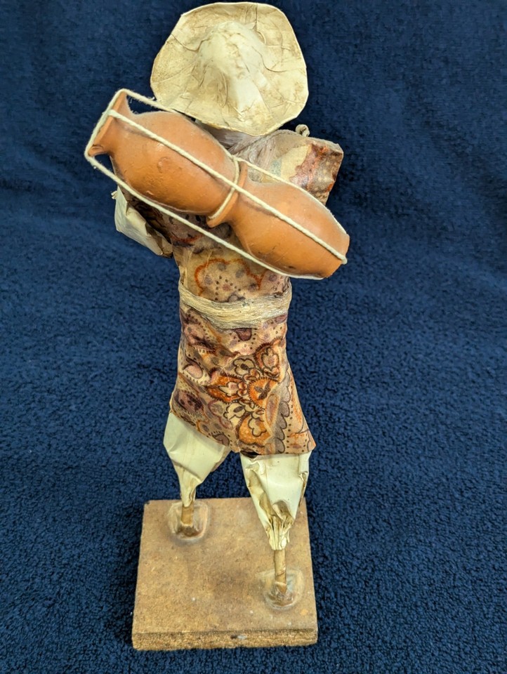 Vintage Handmade Paper Mache Mexican Man Carrying 2 Jugs 13” H | eBay