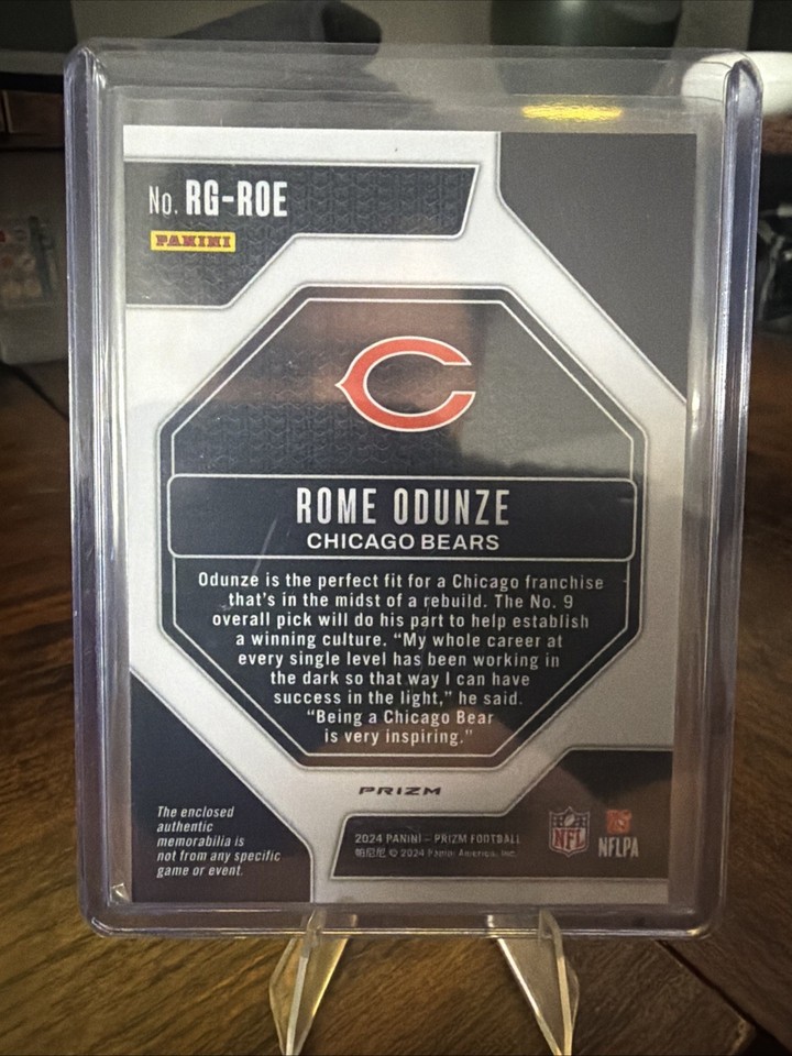 2024 Panini Prizm Rome Odunze Rookie Gear Green Pulsar Memorabilia ...