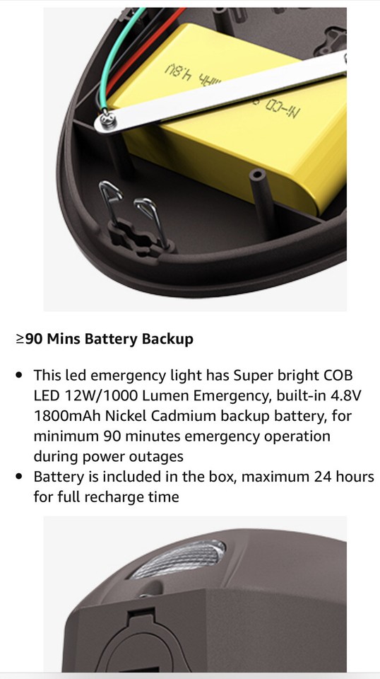 12W LED Emergency Wall Pack Light with 90 Min Battery Backup And Dusk ...