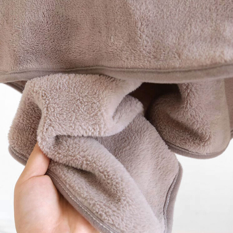Office Lady Flannel Fleece Coat Furry Cape Blanket Cloak Warm Sleeping ...