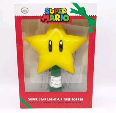 Super Mario Tree Topper Super Star Gen 2 Light Up Plug In 9" Nintendo ...