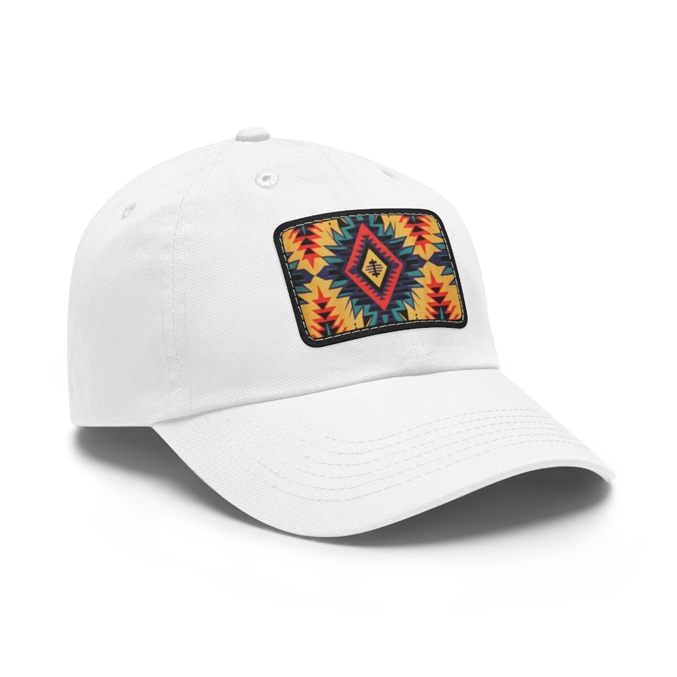 Dad Hat Faux Leather Patch Southwestern Navajo Pattern Native American ...