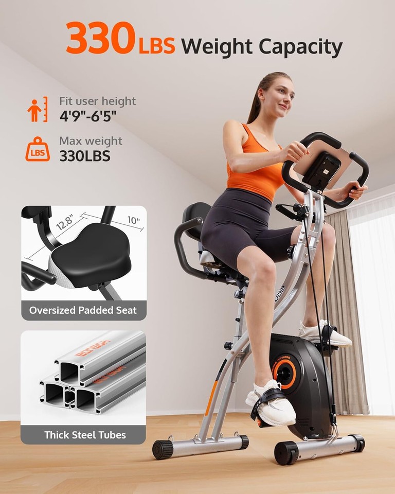 YOSUDA Folding Exercise Bike - Foldable Stationary Bike for Home Gym ...