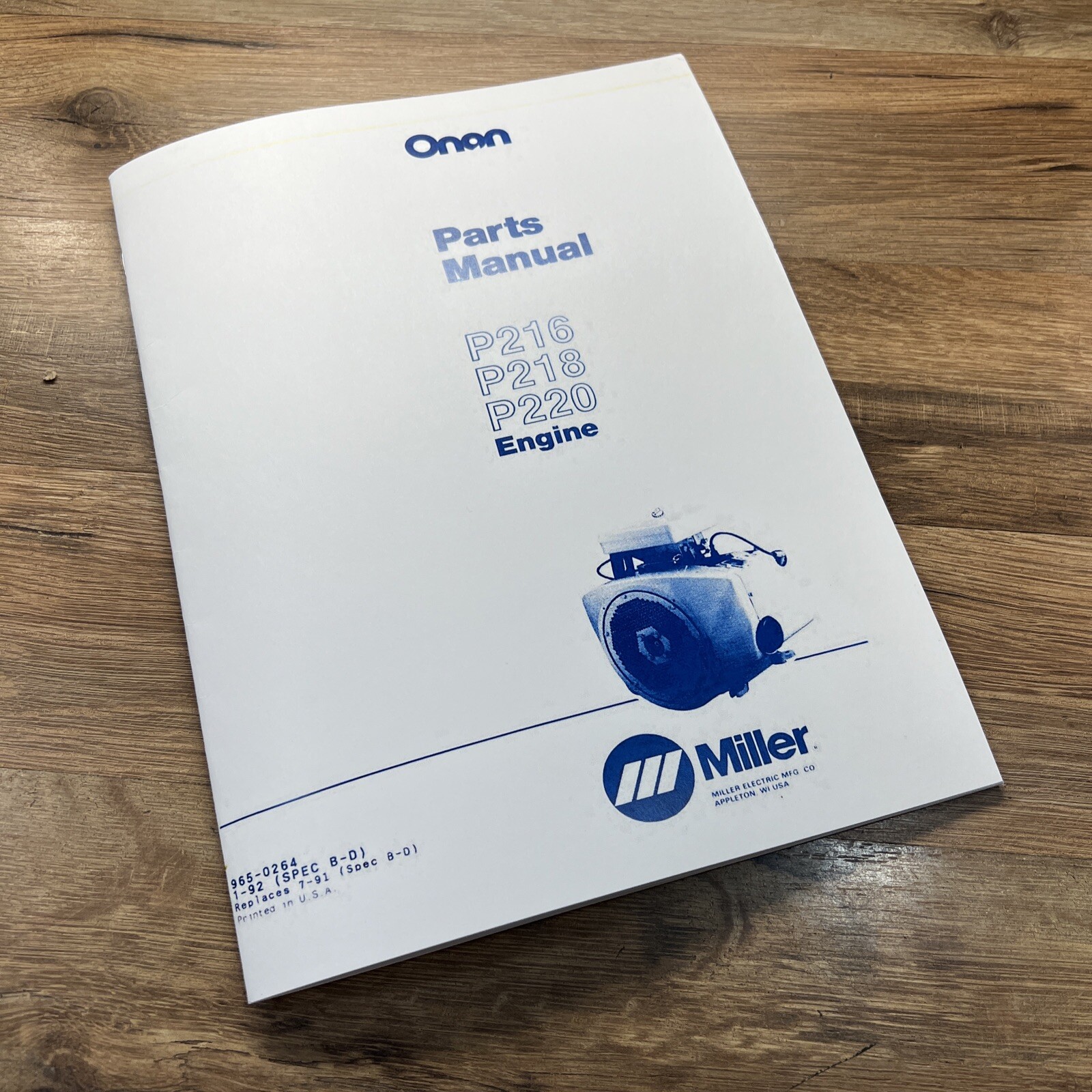 Onan P216 P218 P220 Engine Parts Manual Catalog Exploded Views For ...