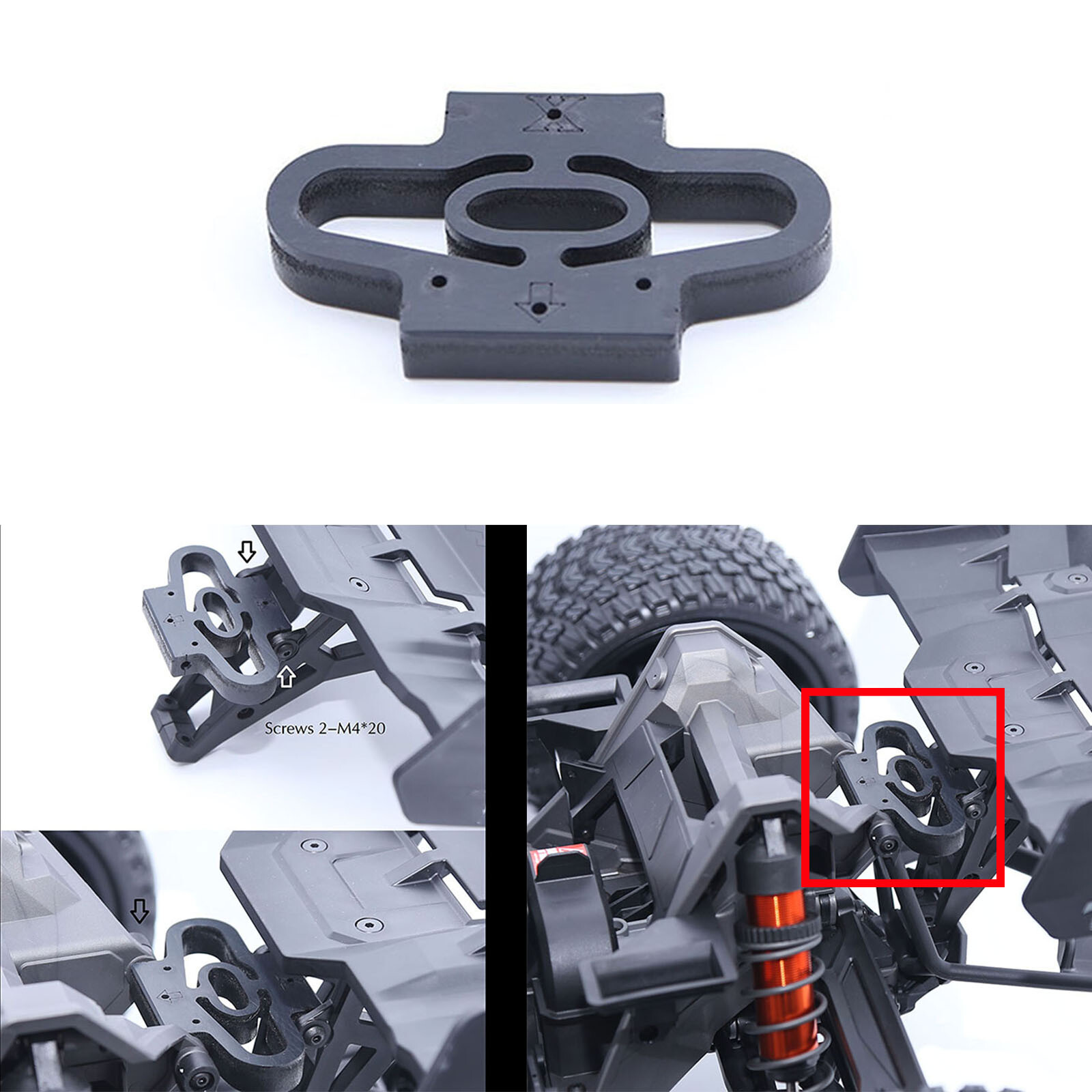 1pc Spoiler Bracket Tail Bracket Accessories For Traxxas XRT 78086-4 1/ ...