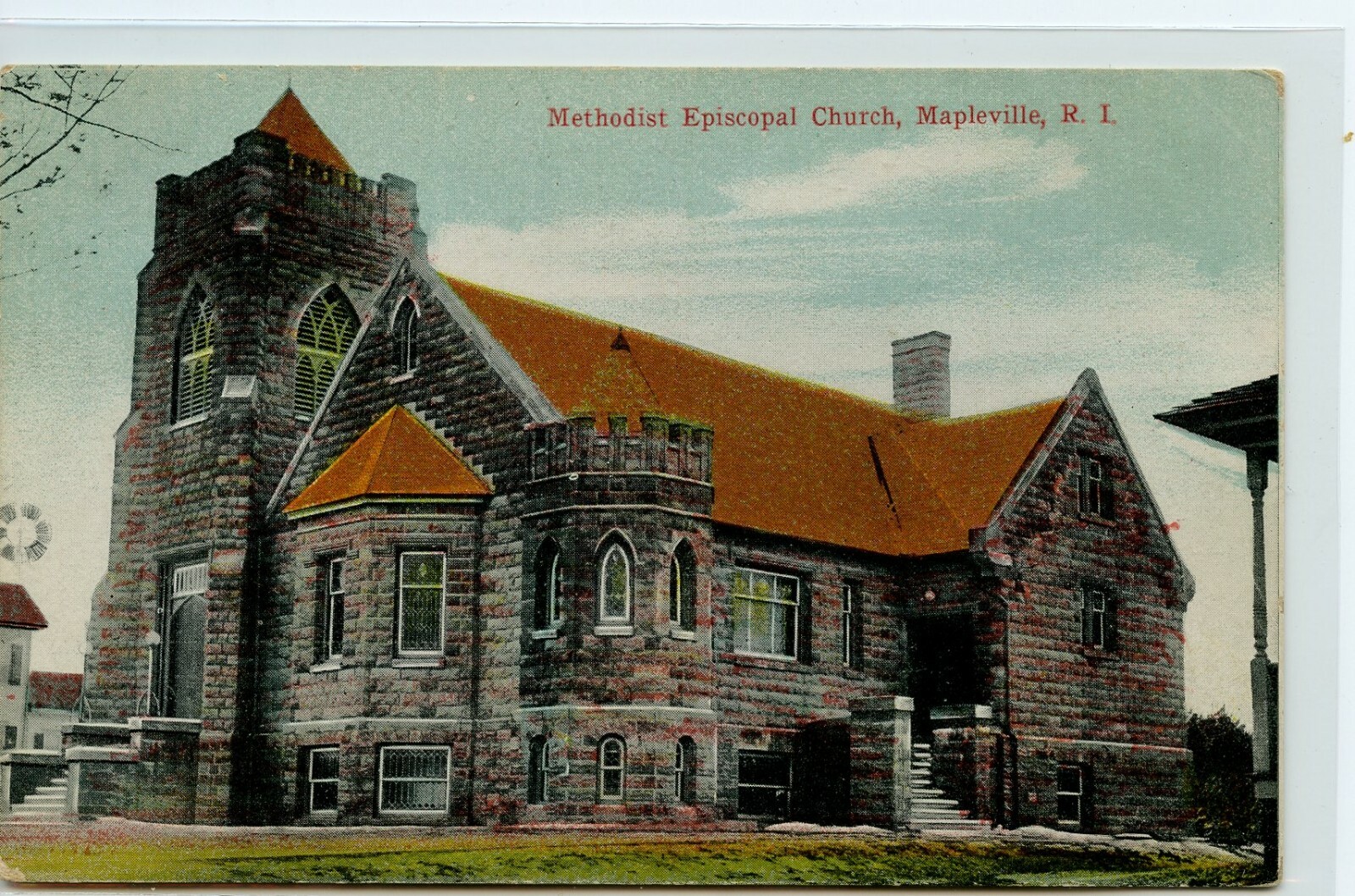 MAPLEVILLE, RHODE ISLAND ~ METHODIST EPISCOPAL CHURCH ~ VINTAGE c1910 ...