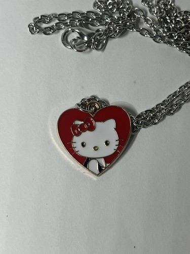 Hello Kitty Heart Pendant Necklace Tin Chain 11.5" New | eBay