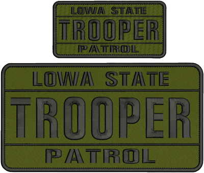 LOWA STATE TROOPER PATROL EMB PATCH 6X11&3X6 HOOK ON BACK od/blk | eBay