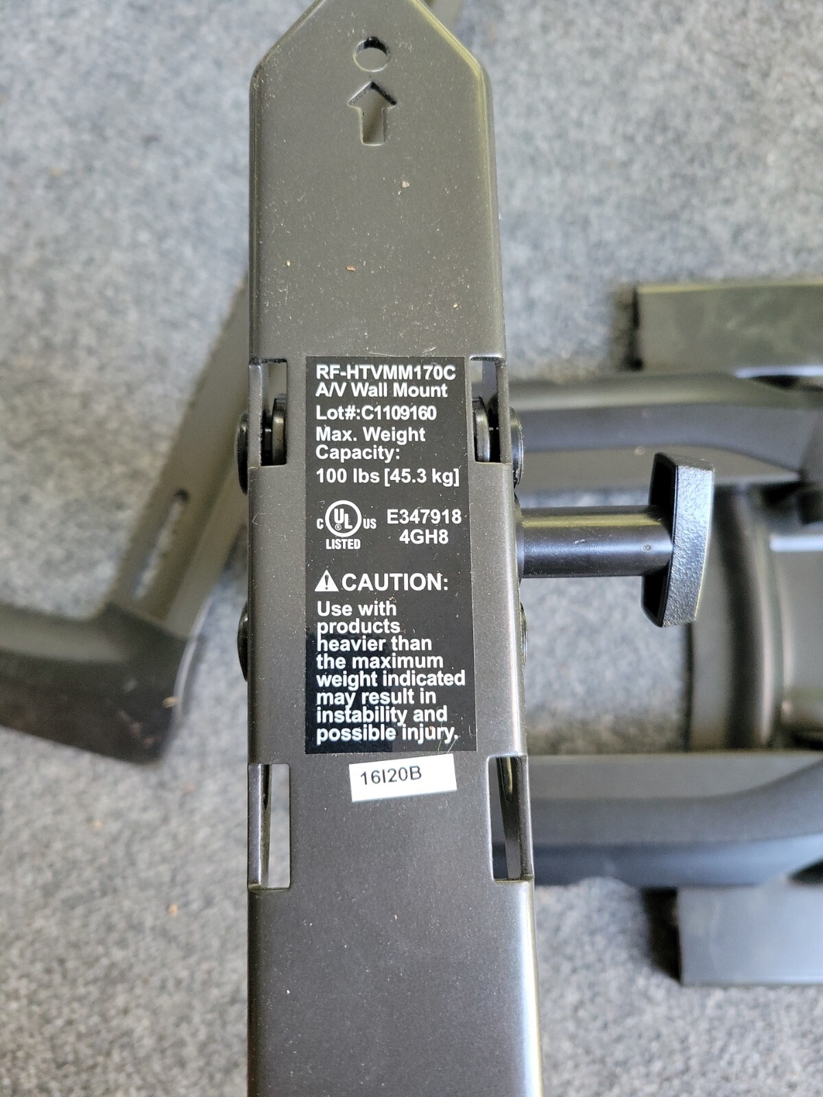 Rocketfish RFHTVMM170C Full-Motion TV Wall Mount (Missing parts ...