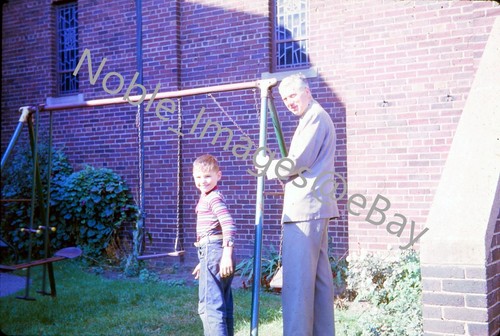 1963 Young Boy at Church Swing Set Chicago Kodachrome 35mm Slide | eBay