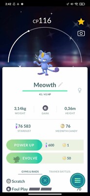 Shiny Meowth (female) Pokemon Go Mini PTC | eBay