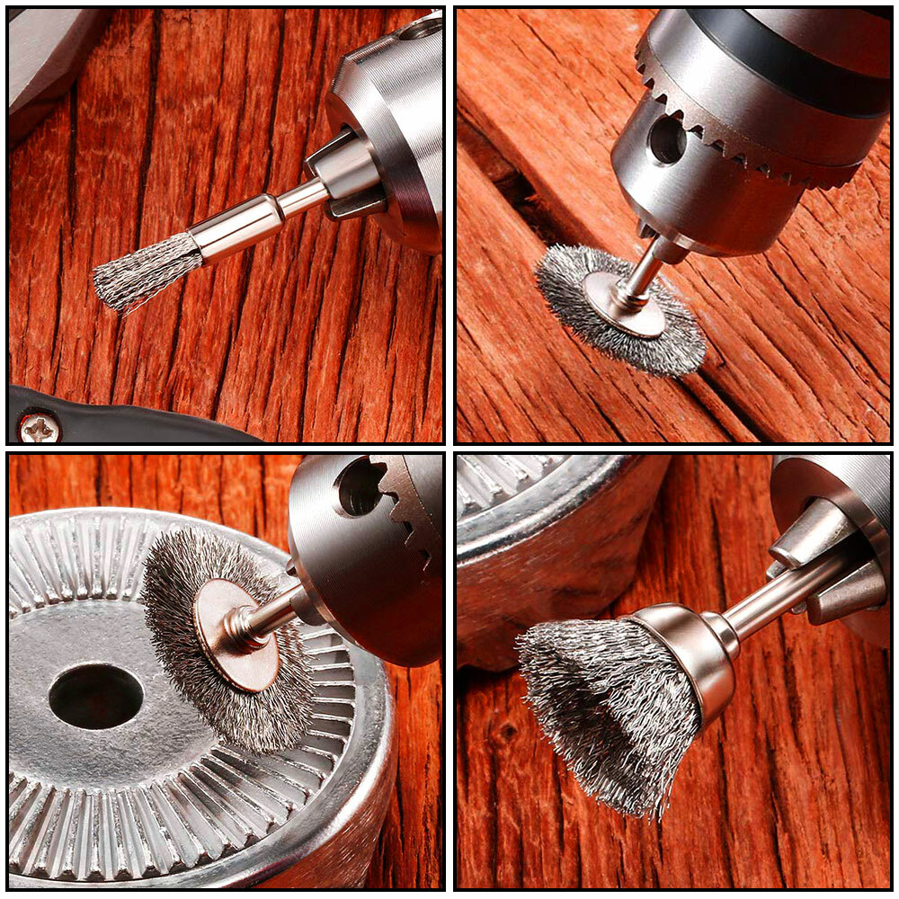 45x Steel Wire Wheel Brush Rotary Buf Dremel Rotary Disc Polishing ...