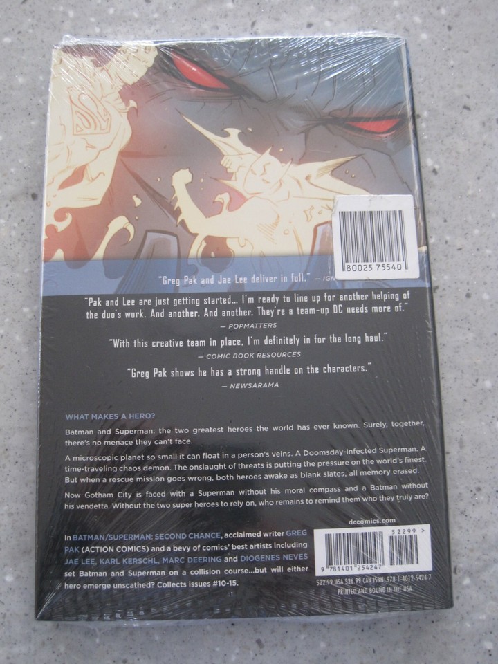 Batman/Superman: Second Chance Vol. 3 New 52 Pak, Lee, Deering HC New ...
