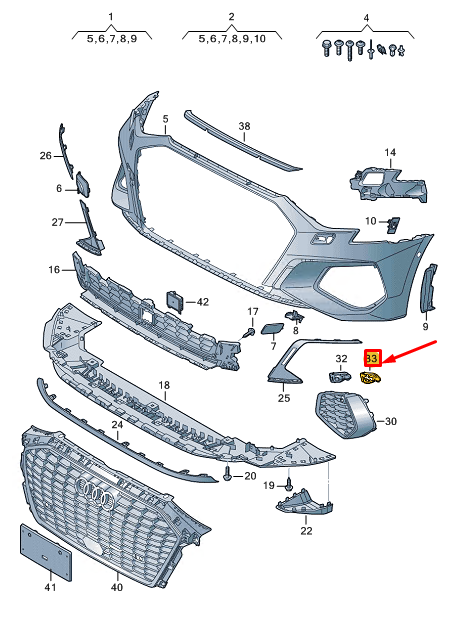 AUDI A3 8Y Front Left Bumper Dummy Cover Bracket 8Y0919261A NEW GENUINE ...