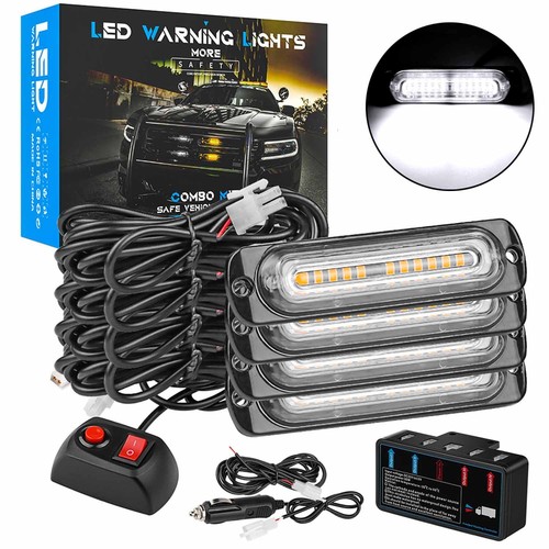 4 in 1 Warning Hazard Emergency White Grille Strobe Flash Grill Led ...