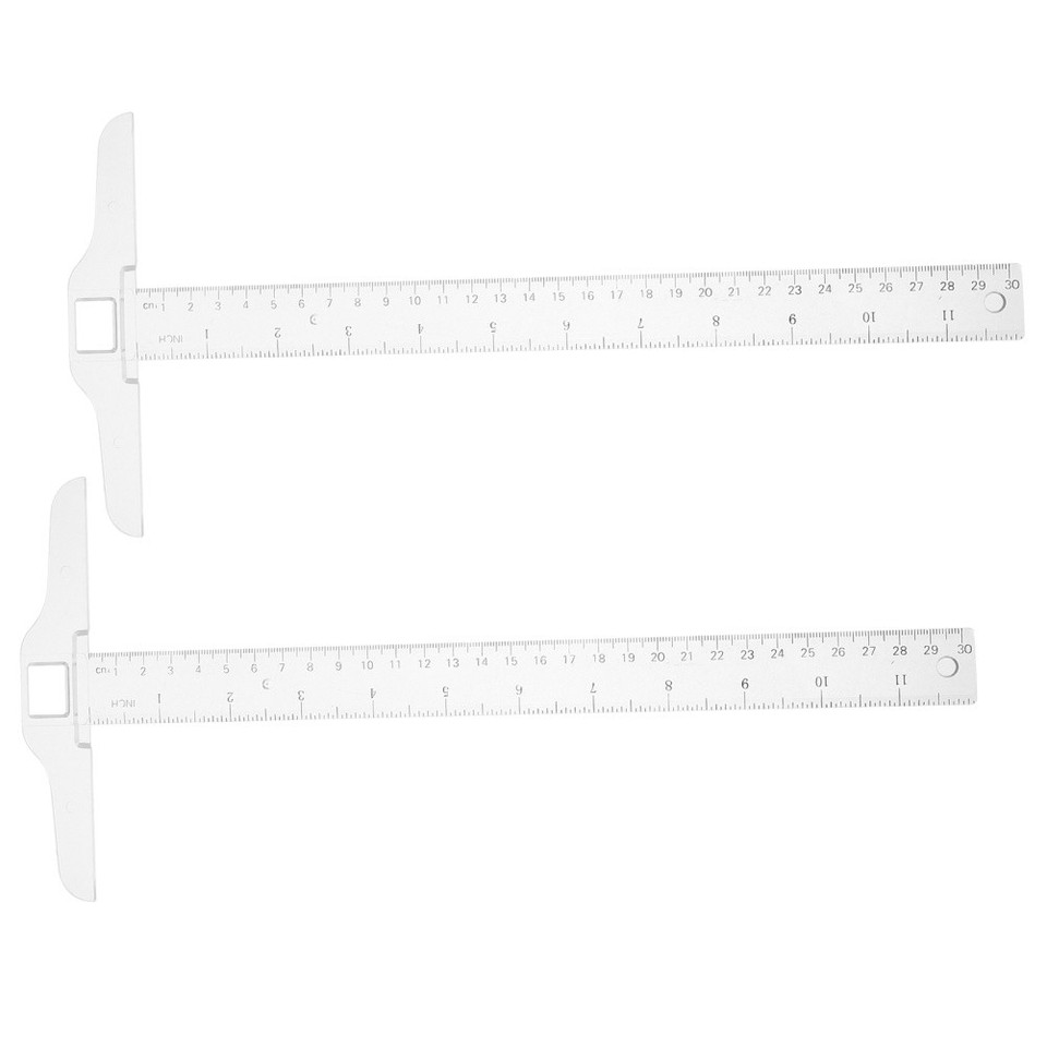 2PCS 30cm T Shape Ruler T-Square Double Side Centimeter Scale Plastic ...
