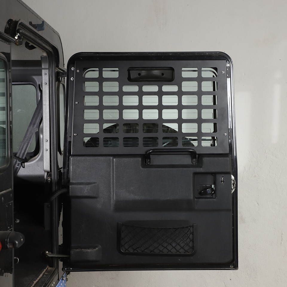 Black Rear Door Storage Storage Rack Basket For LR Defender 110 90 2004 ...