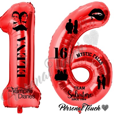 VAMPIRE DIARIES Personalised DECAL SET FOR Foil number balloon Birthday ...