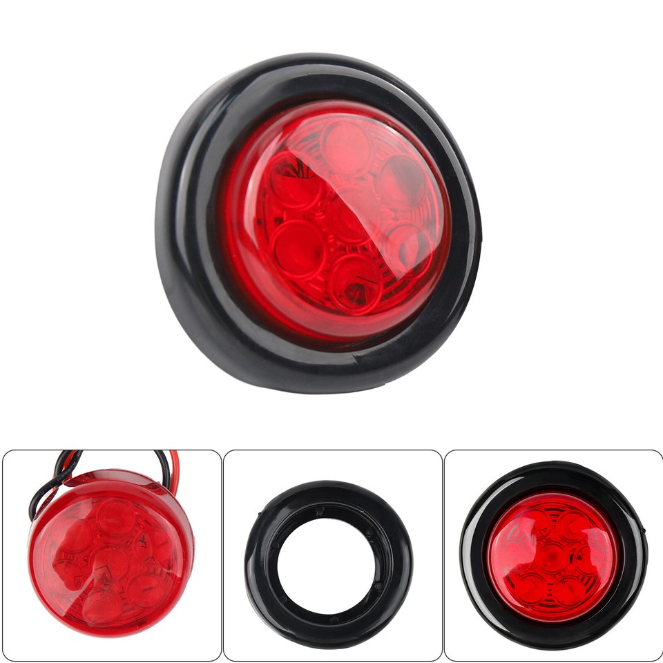 2" Round LED Red/Amber Light Truck Trailer Side Marker Clearance ...