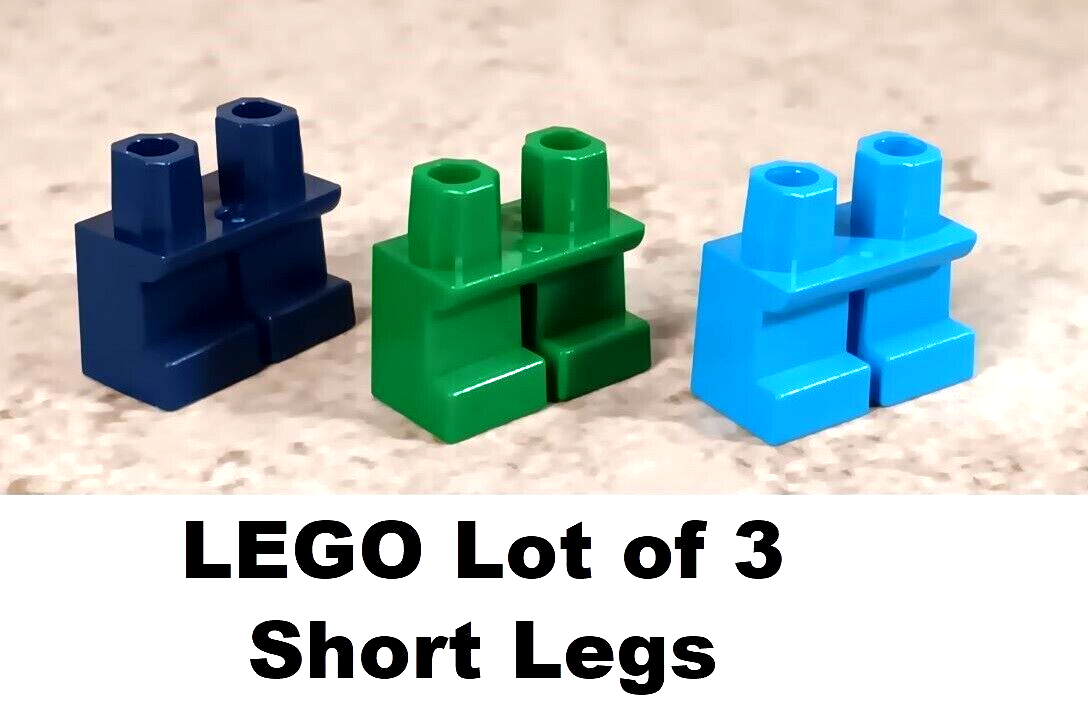 LEGO Short Legs Lot of 3 Green Aqua Dark Blue Kid Body Part Child ...