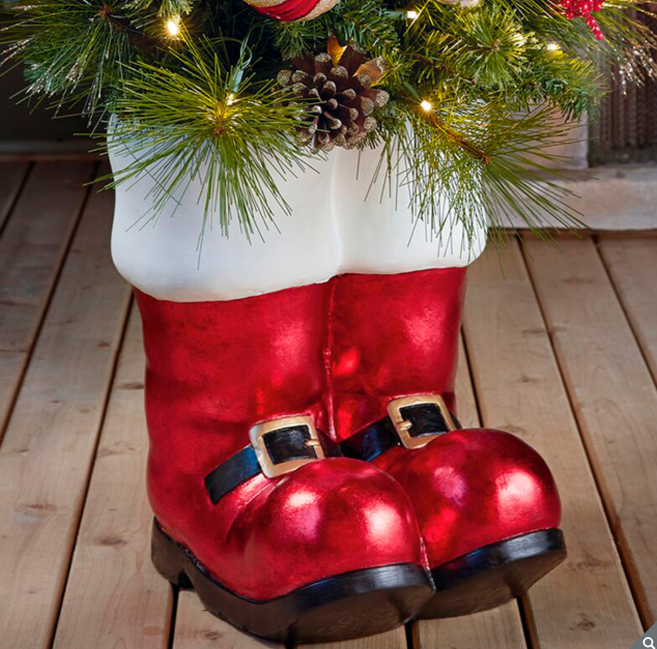 Christmas Indoor Outdoor Decoration 3ft 36" Santa Floral Boot ...