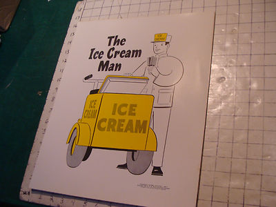 vintage 1957 community helpers POSTER : ICE CREAM MAN 16 X 13 1/2" | eBay