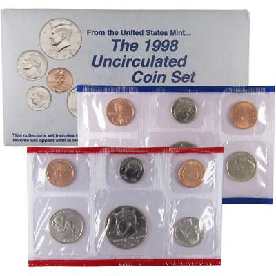 1998 Uncirculated Coin Set U.S Mint Original Government Packaging OGP ...