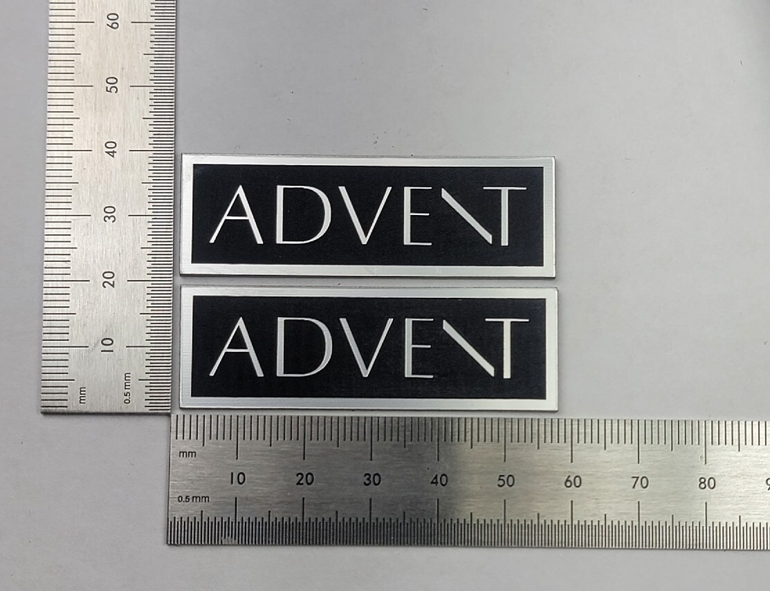Advent Speaker Badge Logo Emblem Pair Custom Made Brushed Silver | eBay