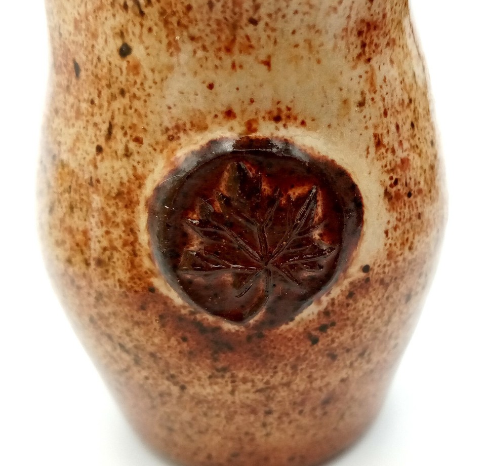 Pottery Syrup Small Pitcher, Maple Leaf Embossed, Stamped "Maine" and ...