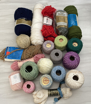 Mixed Lot Yarn- 23 Knitting & Crocheting & Embroidery Cotton, wool Yarns | eBay