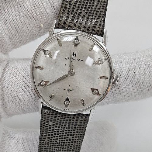 Vintage 60's Hamilton Lancaster 10K Gold Plated Diamond Dial Wristwatch ...